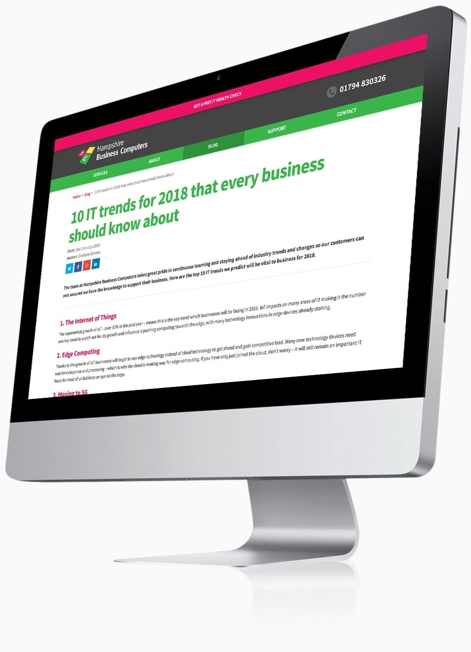 Hampshire Business Computers (Romsey, Website Design) / Evolve